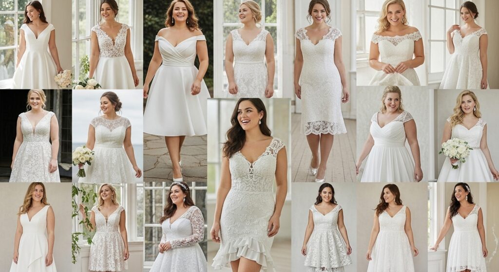 15+ Simple Short Wedding Dresses For Plus-Size Brides